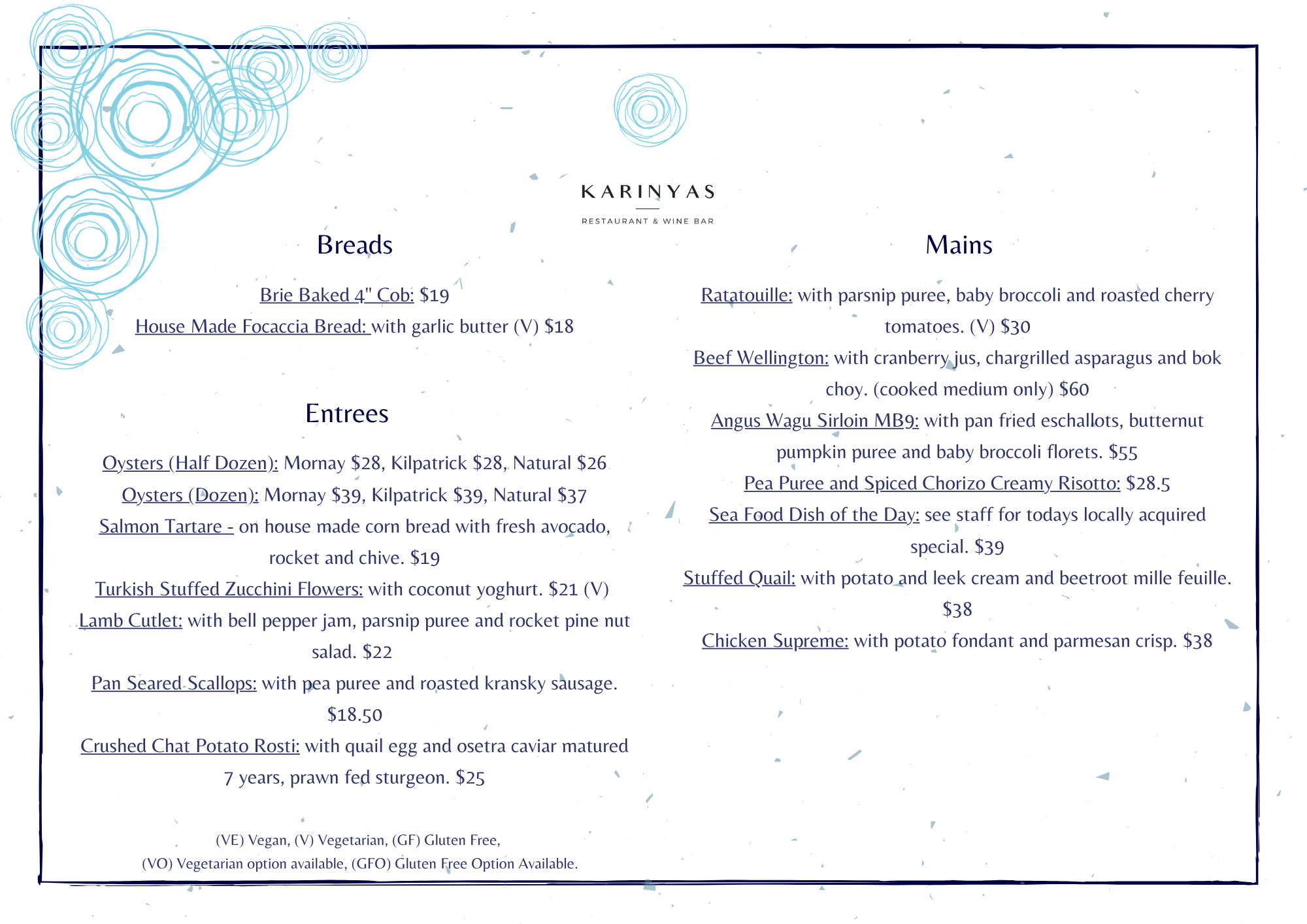 Karinya's Restaurant & Wine Bar | Mercure Kooindah Waters